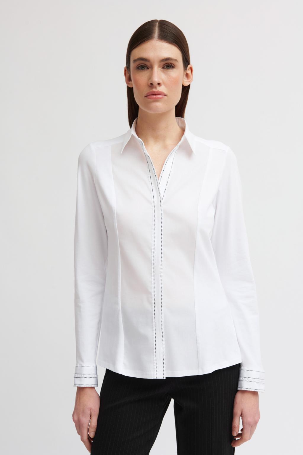 Saba White Shirt - Ink & Bariloche